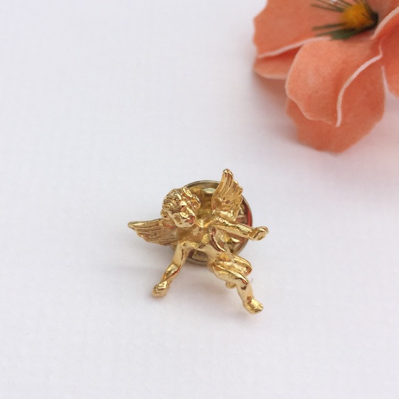 Jewelry | Guardian Angel Lapel Pin In Goldplated Metal | Poshmark